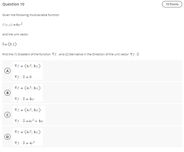 Solved Given the following multivariable function | Chegg.com