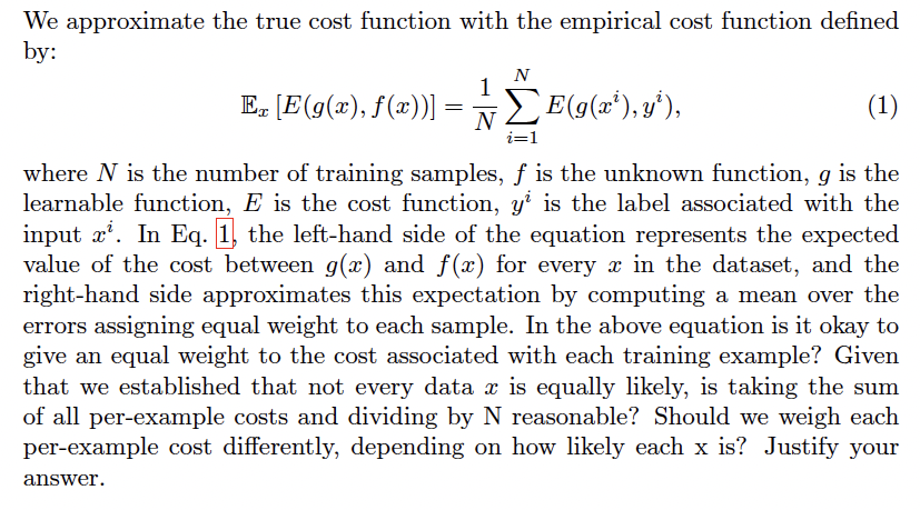 Solved We approximate the true cost function with the | Chegg.com