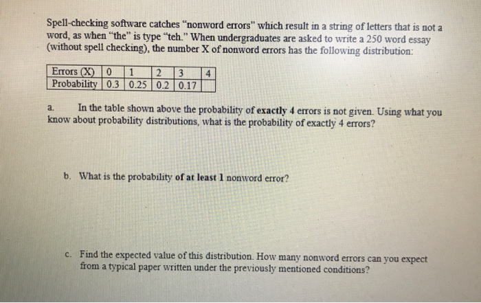Solved Spell Checking Software Catches Nonword Errors 