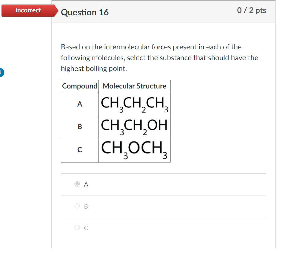 Solved Consider the following molecule: CH3CH2OH Based on | Chegg.com