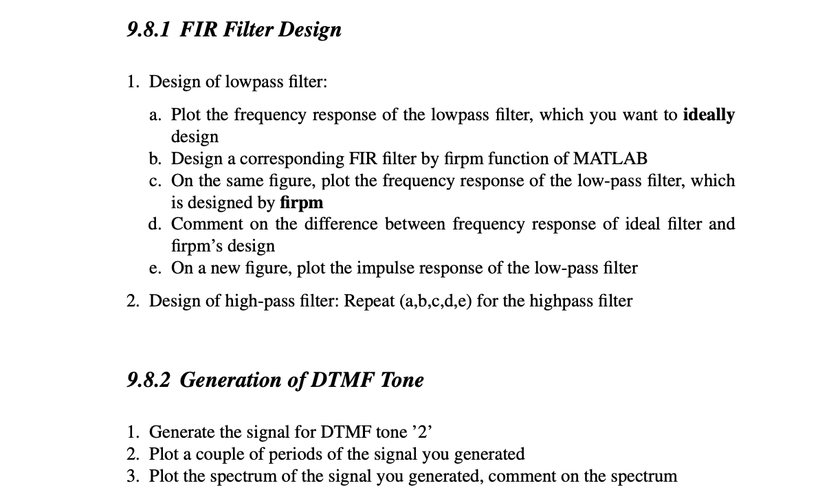 Solved 1. Design of lowpass filter: a. Plot the frequency | Chegg.com