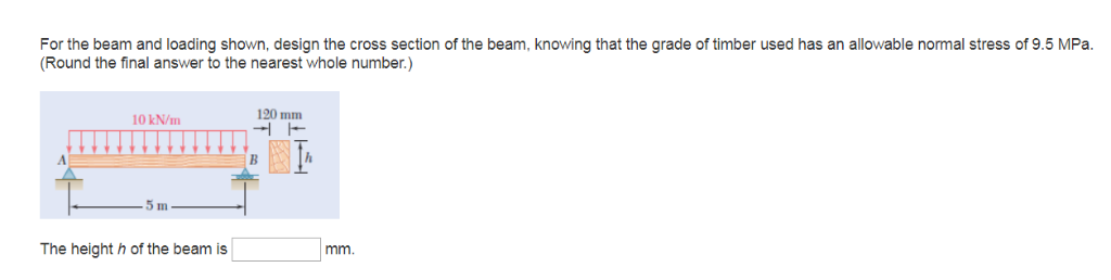 Solved For the beam and loading shown, design the cross | Chegg.com
