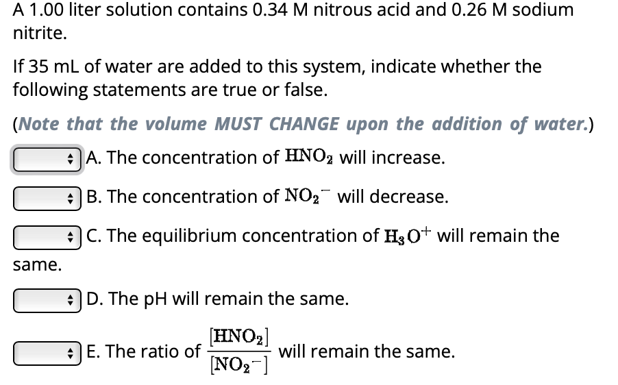 Solved A 1.00 liter solution contains 0.34M nitrous acid and | Chegg.com