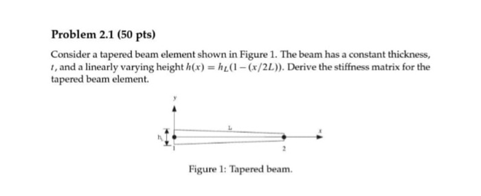 Stiffness Matrix Tapered Beam Element - The Best Picture Of Beam