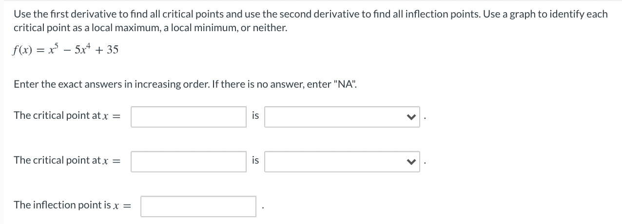 Solved Use the first derivative to find all critical points | Chegg.com