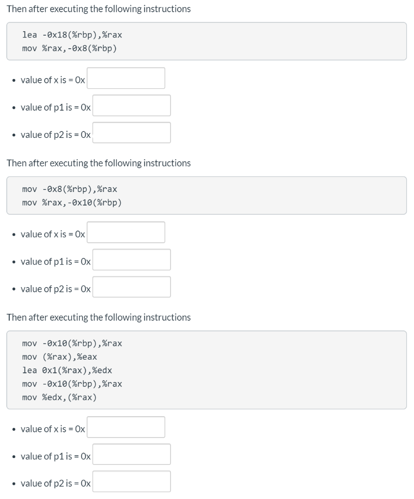 Assume that register %rbp has the following initial | Chegg.com