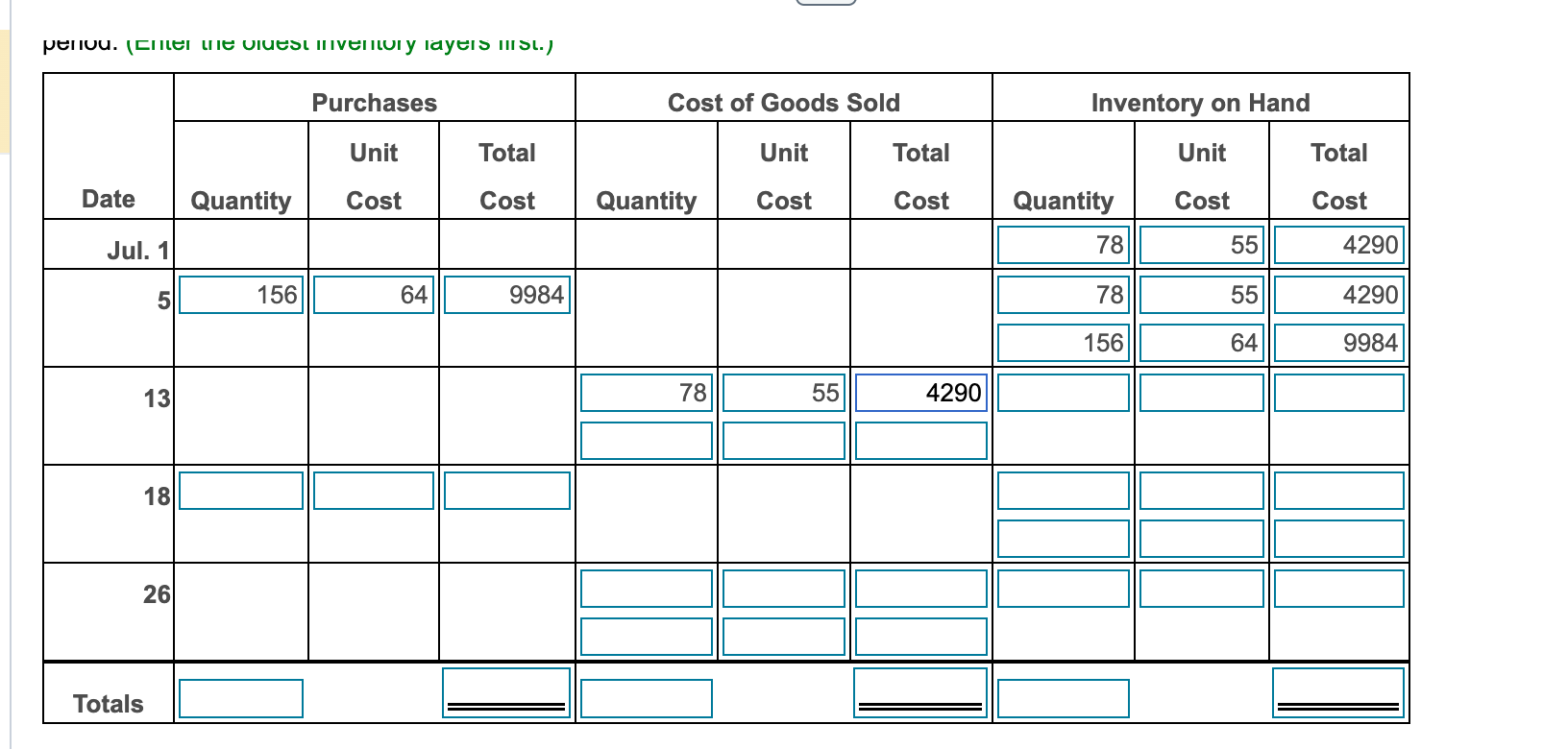 Determine the company's gross profit using | Chegg.com
