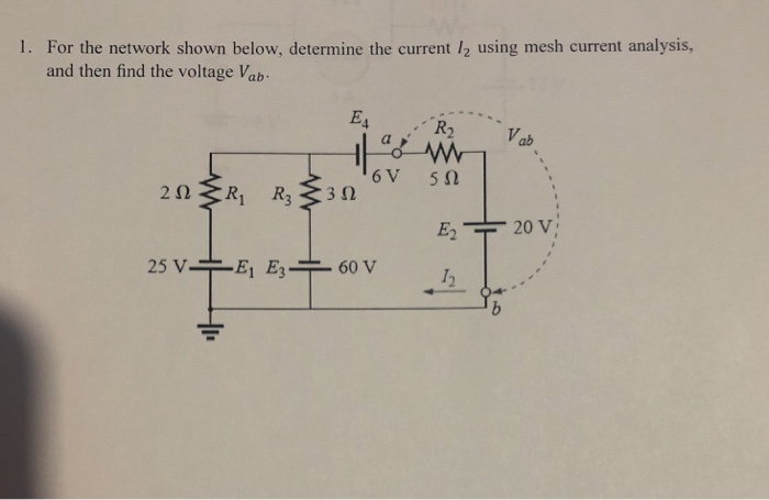 Solved 1. For the network shown below, determine the current | Chegg.com