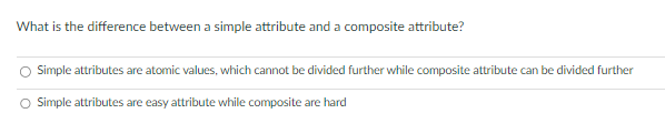 Solved What is the difference between a simple attribute and | Chegg.com