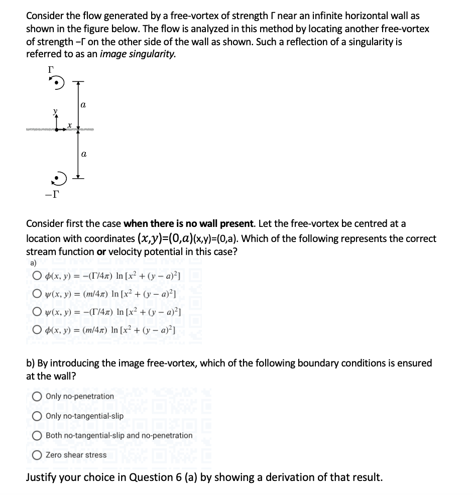 Solved Consider the flow generated by a free-vortex of | Chegg.com