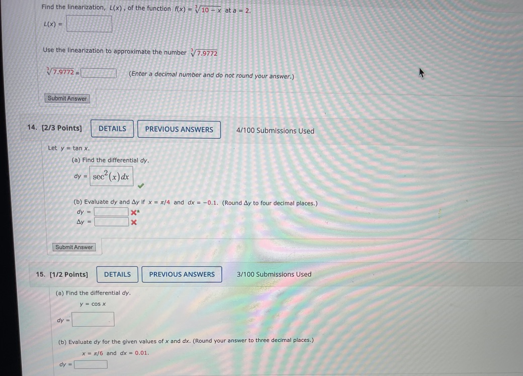 Solved Find The Linearization Lx Of The Function 6404