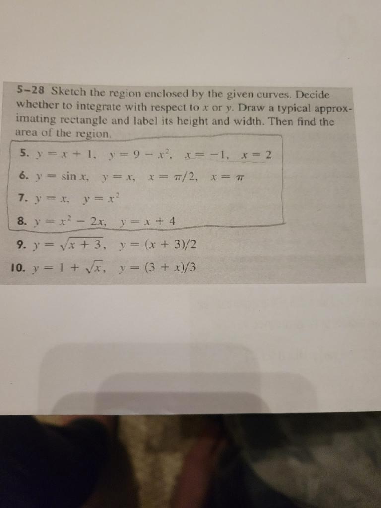 Solved 5-28 Sketch the region enclosed by the given curves. | Chegg.com