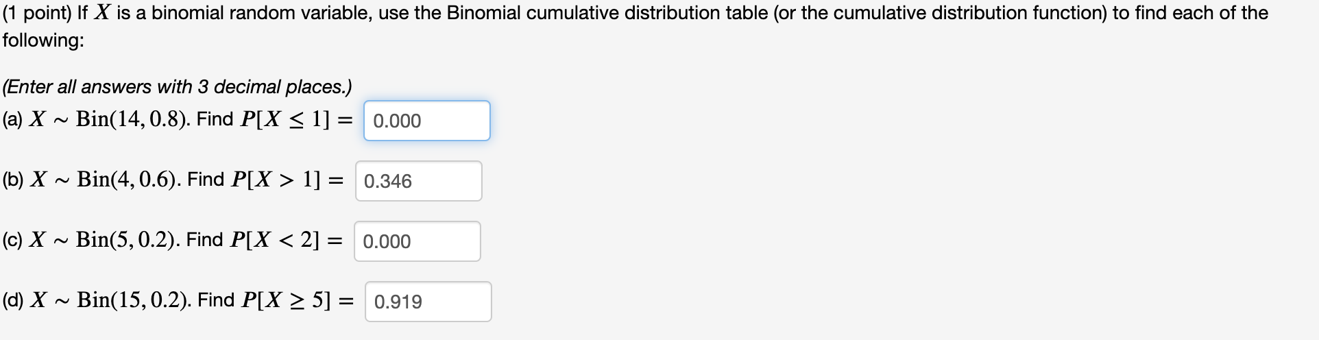 Solved If 𝑋 is a binomial random variable, use the Binomial | Chegg.com