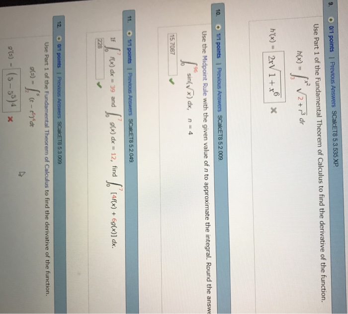 Solved SCalcET8 5.3.535 XP 9. 0/1 points 1 Use Part 1 of the | Chegg.com