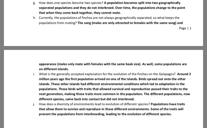 Solved How does one species become two species? A population | Chegg.com