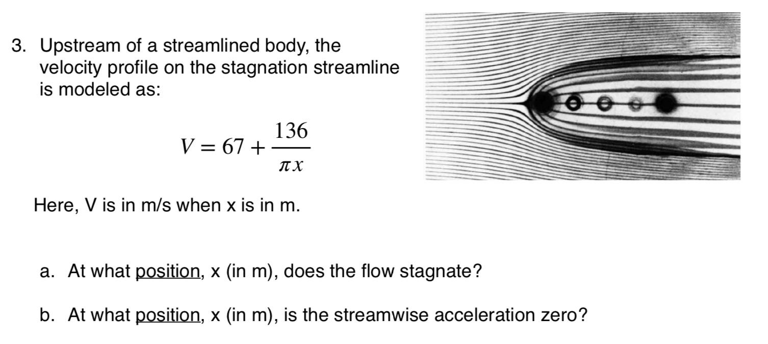 Solved 3. Upstream of a streamlined body, the velocity | Chegg.com