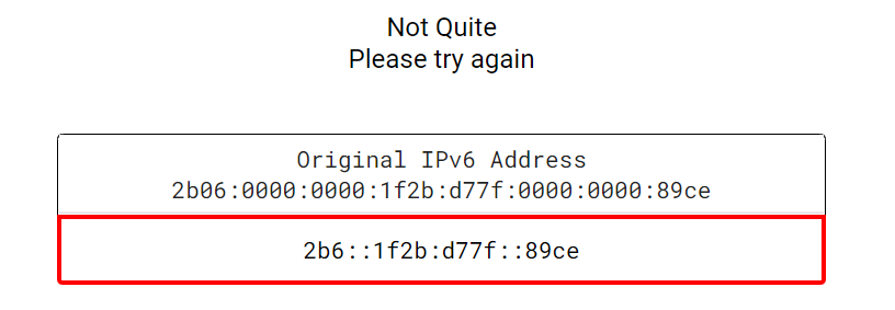 Solved Using the two rules of IPv6 compression, I edited | Chegg.com