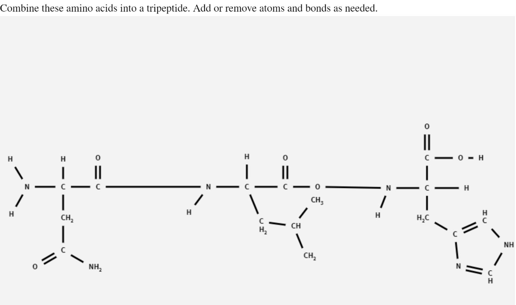 Solved Combine these amino acids into a tripeptide. Add or | Chegg.com