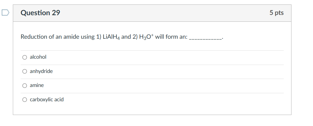 Solved Reduction of an amide using 1) LiAlH4 and 2) H3O+will | Chegg.com