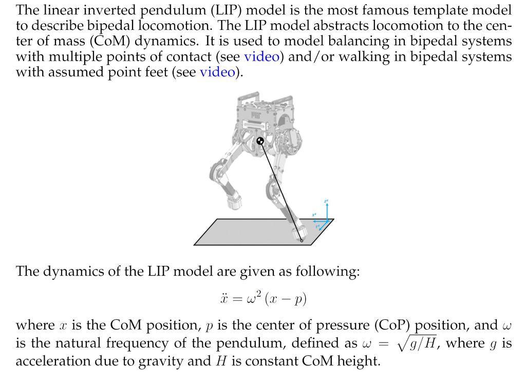 The linear inverted pendulum (LIP) model is the most | Chegg.com