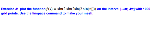 Solved Exercise 3: plot the functionf(x) = sin(2 sin(2sin(2 | Chegg.com