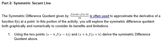Solved Part 2 Symmetric Secant Linethe Symmetric Difference