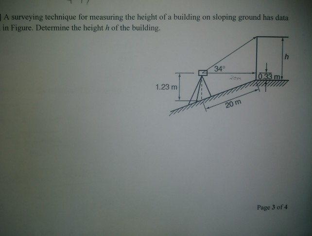 Solved A surveying technique for measuring the height of a | Chegg.com