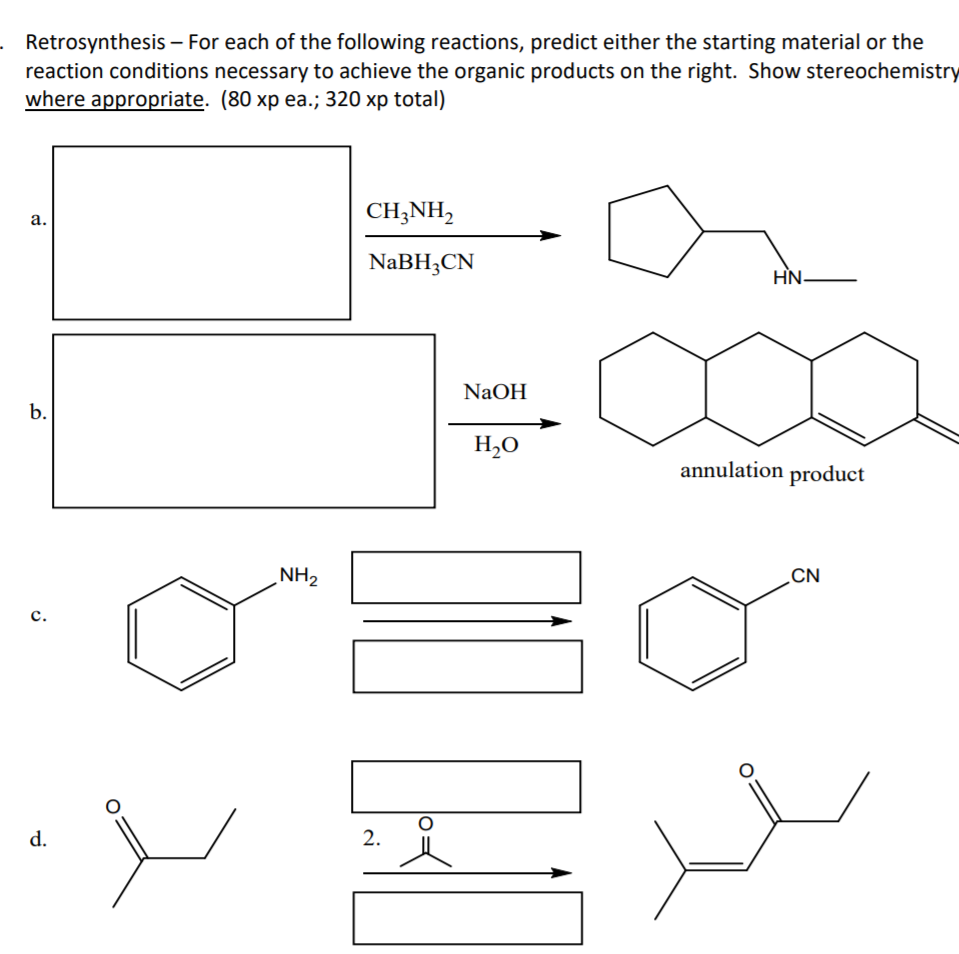 Solved . Retrosynthesis - For each of the following | Chegg.com