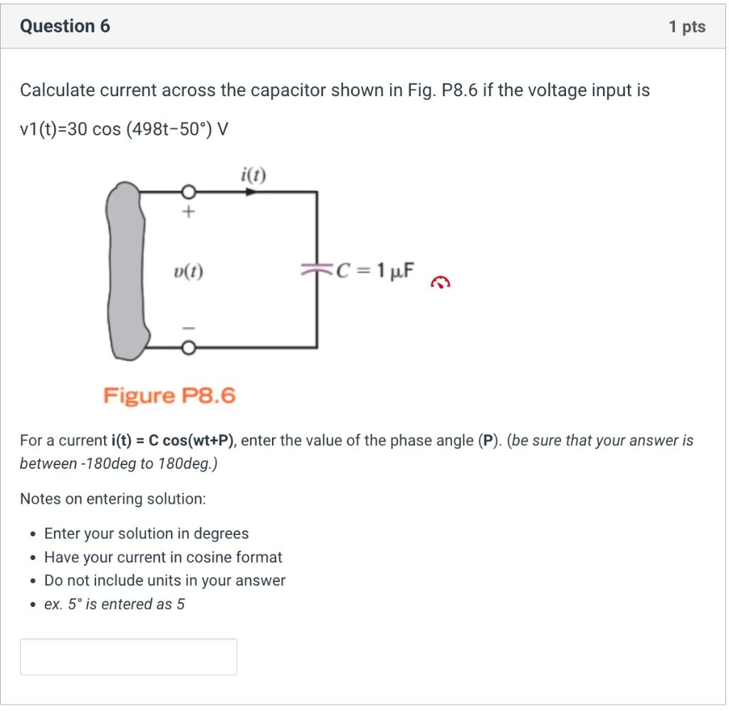 Solved Calculate the current across the capacitor shown in | Chegg.com
