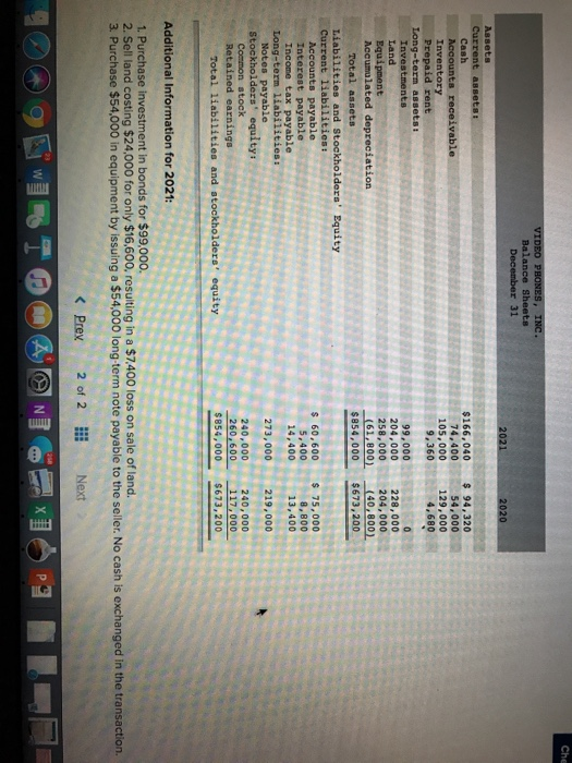 Solved Problem 11-7A Calculate operating activities-direct | Chegg.com