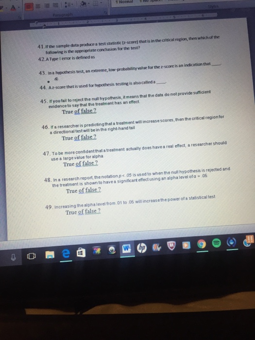 Solved 41ifthe Sample Data Produce A Test Statistie Z 
