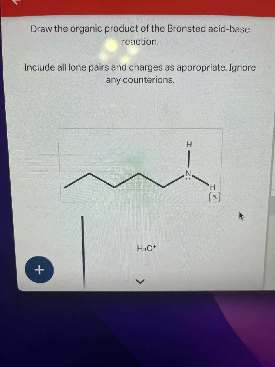 Solved Draw the organic product of the Bronsted acid-base | Chegg.com