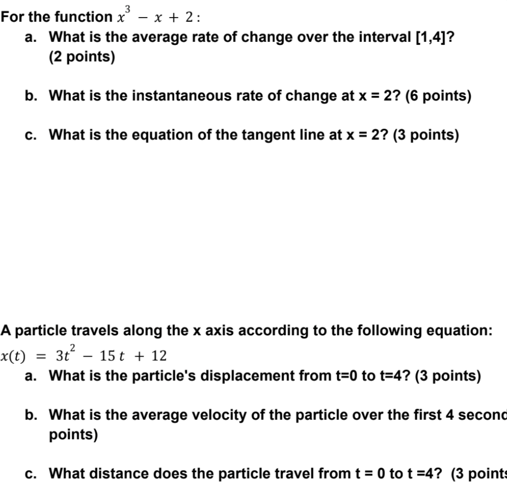 Solved Applications of Limits, showing each formula you | Chegg.com