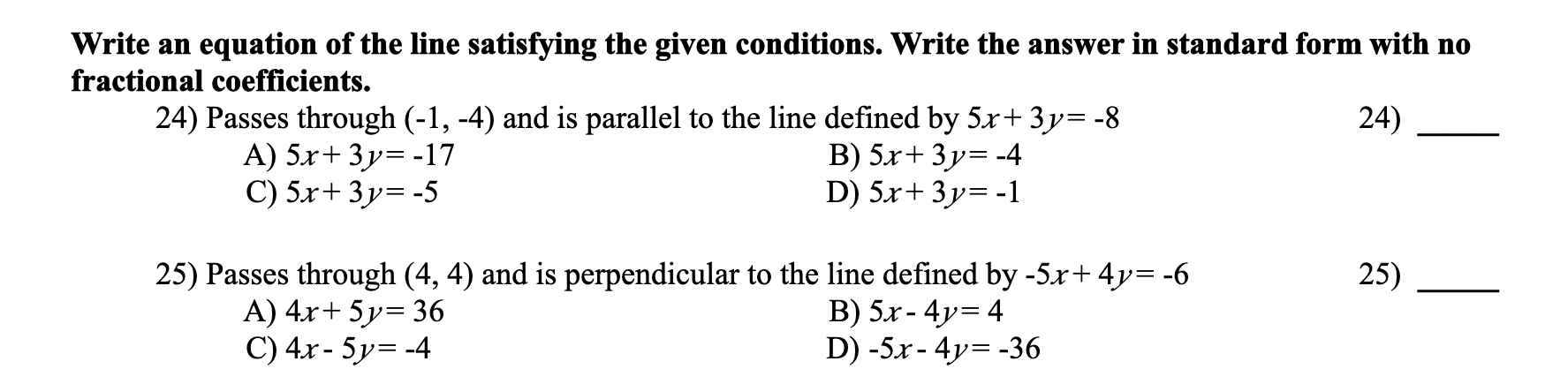 Solved Vrite an equation of the line satisfying the given | Chegg.com