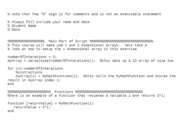 Solved (1) There are three basic MATLAB concepts important | Chegg.com