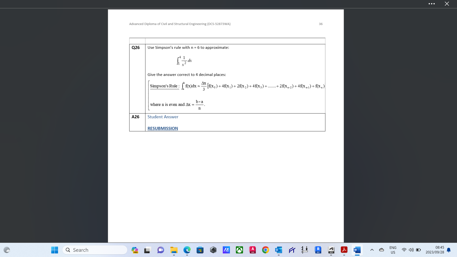 Solved Advanced Diploma of Civil and Structural Engineering | Chegg.com