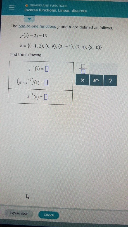 Solved O GRAPHS AND FUNCTIONS Inverse functions: Linear, | Chegg.com