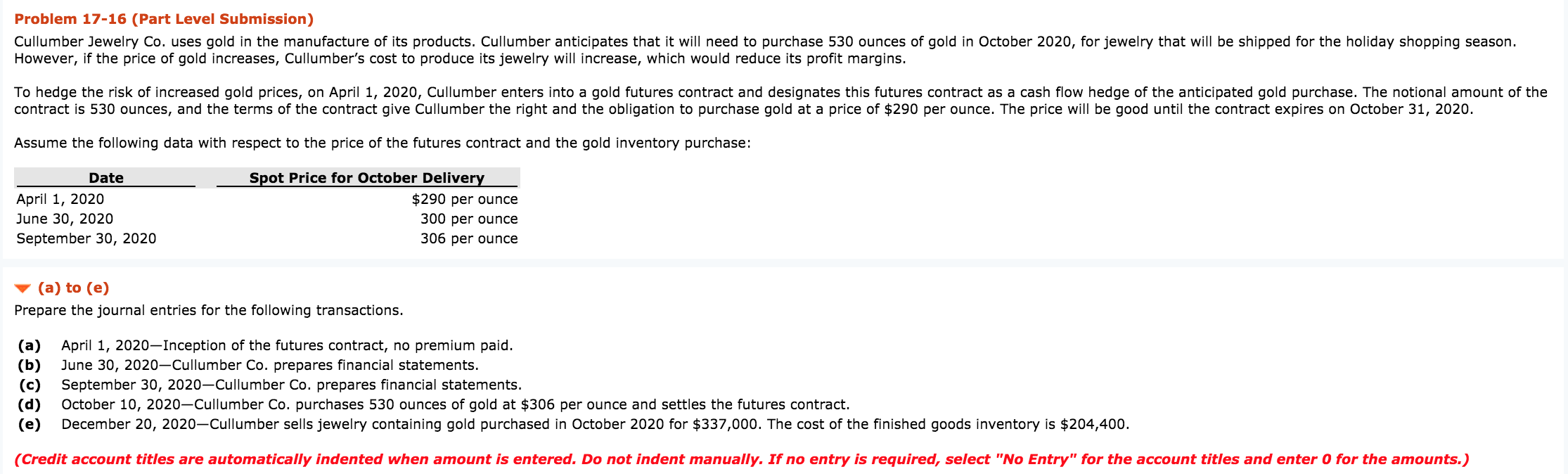 Solved Problem 17-16 (Part Level Submission) Cullumber | Chegg.com