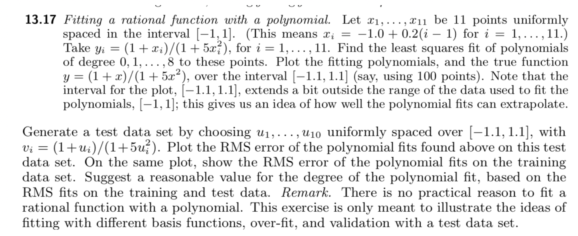 Solved 1317 Fitting A Rational Function With A Polynomial 8068