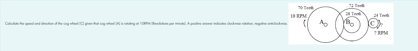 Solved Calculate the speed and direction of the cog wheel | Chegg.com