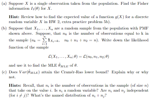 Solved 30 3. Consider (again) a discrete population with | Chegg.com