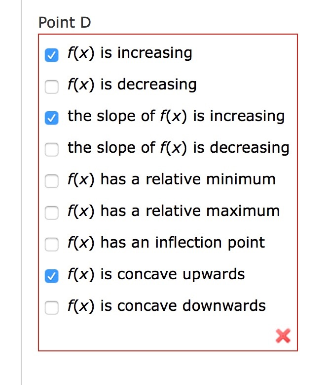 Solved Describe the behavior of the following graph, at each | Chegg.com