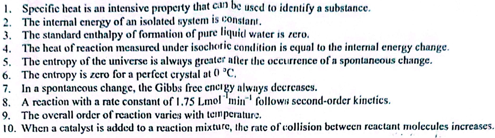 Solved 1. Specific heat is an intensive property that can be | Chegg.com