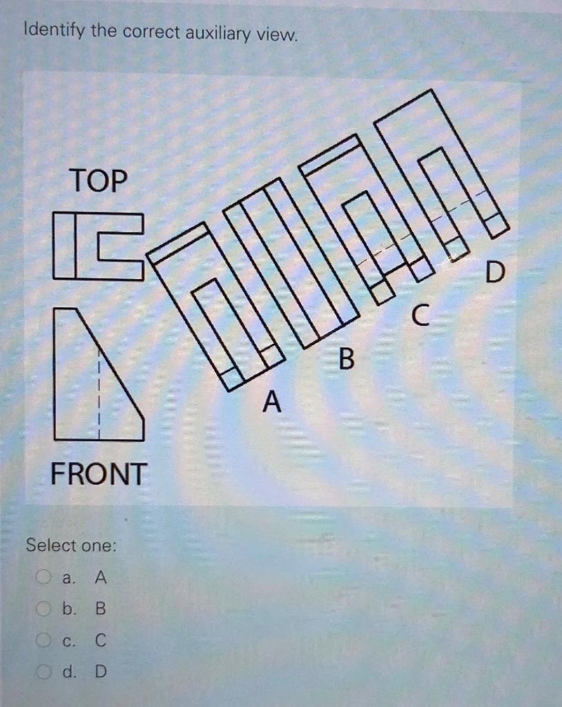 Solved Identify the correct auxiliary view.Identify the | Chegg.com
