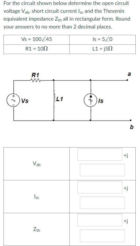 Solved For the circuit shown below determine the open | Chegg.com