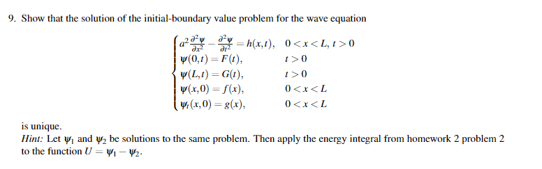 Solved 9. Show that the solution of the initial-boundary | Chegg.com