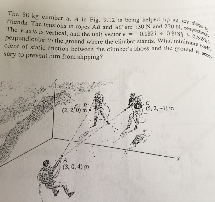 Solved The 80-kg climber at A in Fig. 9.12 is being helped | Chegg.com
