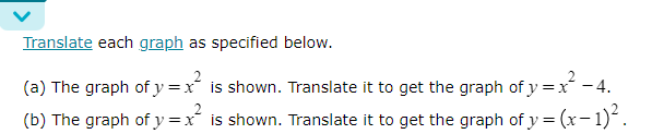 Solved Translate each graph as specified below. The graph of | Chegg.com