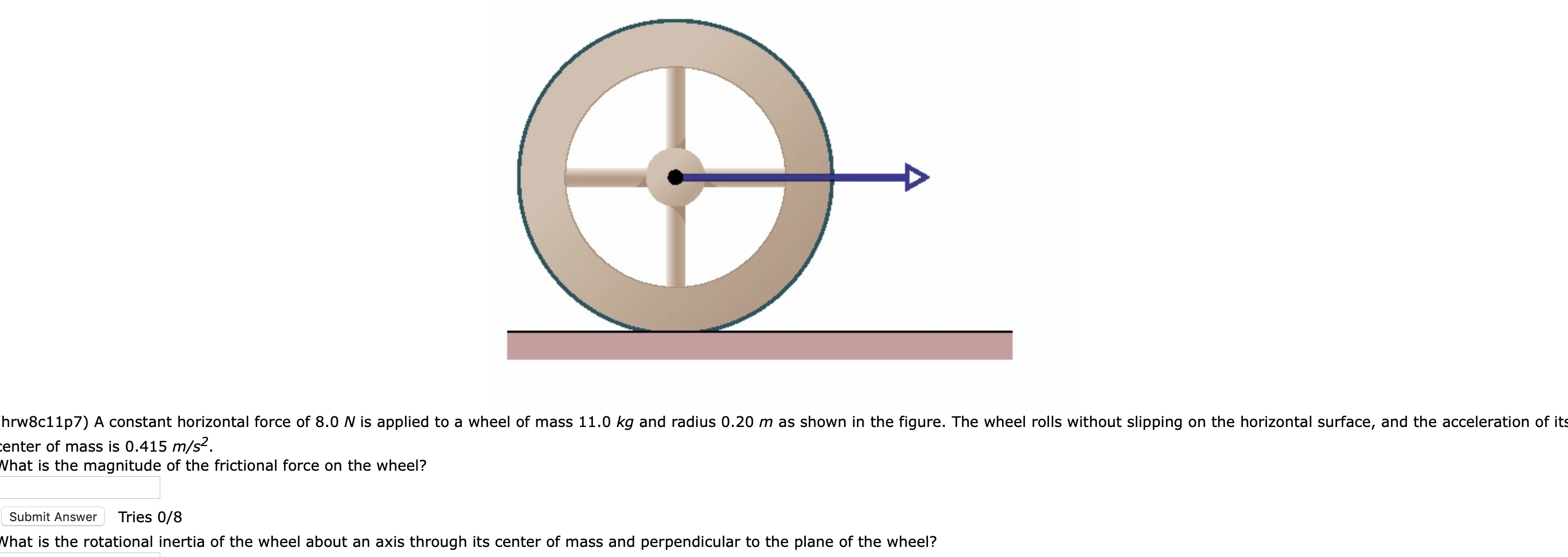 Solved A constant horizontal force of 8.0 N is applied to a | Chegg.com