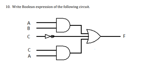 Solved 10. Write Boolean expression of the following | Chegg.com